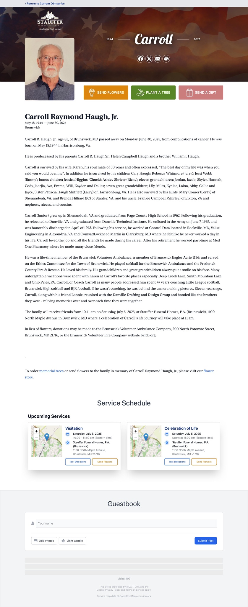 File:Carroll Raymond Haugh, Jr. Obituary June 30, 2025 - Stauffer ...